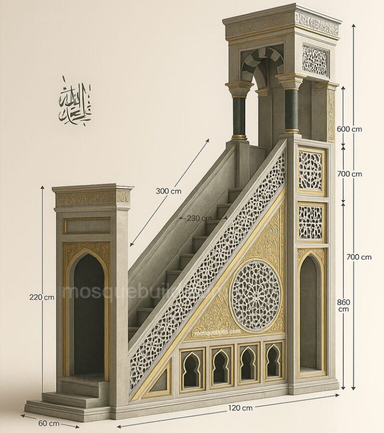 Gilded Mosque Pulpit - Mosque Building, Masjid Build, Mosque Construction