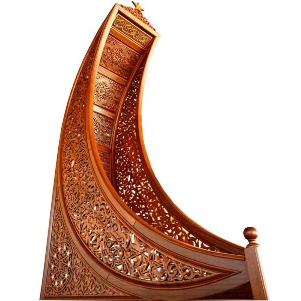 Star Wooden Minbar – Islamic Pulpit with Geometric Elegance