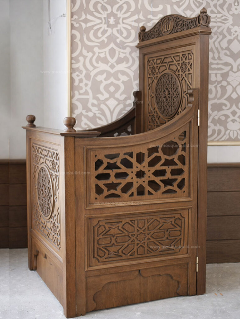Masjid Wooden Dais | Handcrafted Minbar for Mosques
